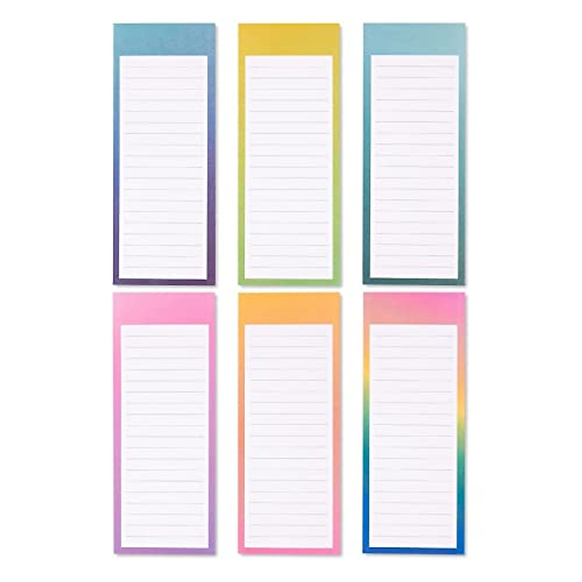 Juvale 12 Pack Magnetic Notepads for Fridge, Lined To Do Memos List, Watercolor Design (3.5x9 Inches, 60 Sheets Each)