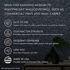 Roman 011301 PRO-838 1 gal Heavy Duty Wallpaper Adhesive, Clear