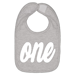 Aiden's Corner Handmade Cute Baby Boy Girl One First Birthday Smash Cake Bibs - Infant 1st Birthday Bibs (White Heather)
