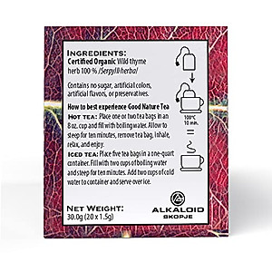 Good Nature Organic Wild Thyme Tea, 20 count, 30 grams