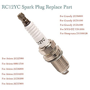 RC12YC Spark Plug for RC12YC Compatible with Briggs & Stratton 491055 491055S 491055T 72347GS 72347 805015 M78543 for Kohler 12 132 02, 12 132 02-S, 25 132 12-S (Pack of 10)