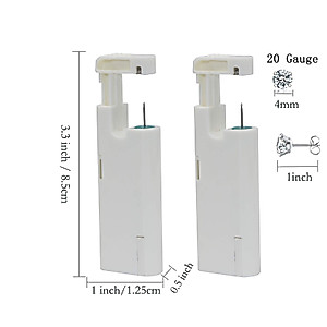 Refesta 2Pcs Ear Piercing Kit, Automatic Ear Piercing Gun Disposable Aseptic Household Ear Piercing Gun Tools with Built-in 4mm Hypoallergenic Ear Studs