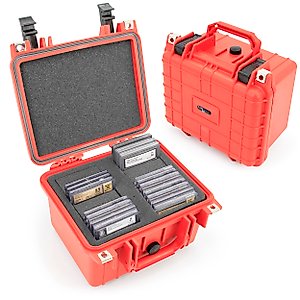 CASEMATIX Graded Card Storage Box Case Compatible with 30+ BGS PSA Graded Sports Trading Cards or 150+ Top Loader Card Storage Case, Waterproof Graded Card Case With Card Case Dividers