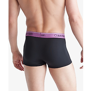 Calvin Klein Men's Micro Stretch 3-Pack Low Rise Trunk, Black Bodies W/AMEYTHYST, Silver Birch, Midnight, X-Large