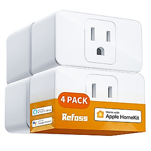 Smart Plug 4 Pack, Refoss Smart WiFi Outlet Works with Apple HomeKit, Alexa, Google Assistant, Siri, Timer & APP Remote Control, 15A