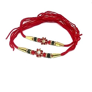 TheNext7 Set of 2 Rakhi for Brother, Rakhi for bhaiya and Bhabhi, Latest Rakhi Design, Rakhi from India