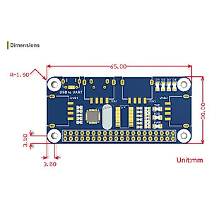 USB to UART Onboard 4 Port USB HUB HAT for Raspberry Pi Zero/Zero W WH@XYGStudy