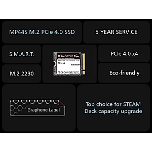 TEAMGROUP MP44S SSD 1TB SLC Cache Gen 4x4 M.2 2230 PCIe 4.0 NVMe Steam Deck ASUS ROG Ally Mini PCs R/W Speed up to 5000/3500 MB/s TM5FF3001T0C101