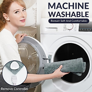 Aholard Electric Heating Pad - 30"x16" Large Heating Pad for Back Pain and Cramps Relief, Heat Pad with 4 Auto Shut Off 6 Heat Settings, Soft Moist Heated Pad Dry Therapy for Shoulder Neck Washable