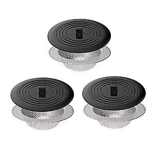 Ledorr 6PCS Kitchen Sink Strainer Sink Stopper, Universal Silicone Kitchen Sink Drain Strainer Cover Plug Stopper Kit, 4.5 Inch Stainless Steel Sink Filter Strainer, Food Catcher for Kitchen Sink