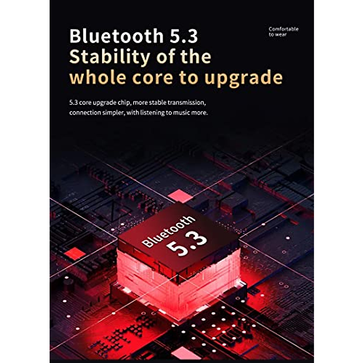 Volt Plus TECH Wireless V5.3 LED Pro Earbuds Compatible with Your Bose SoundSport IPX3 Bluetooth Water & Sweatproof/Noise Reduction & Quad Mic(Black)