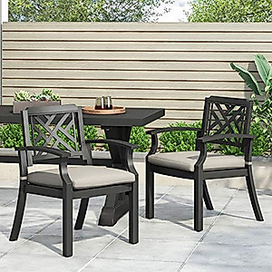 Christopher Knight Home Waterford Outdoor Dining Chairs, Light Beige + Antique Matte Black