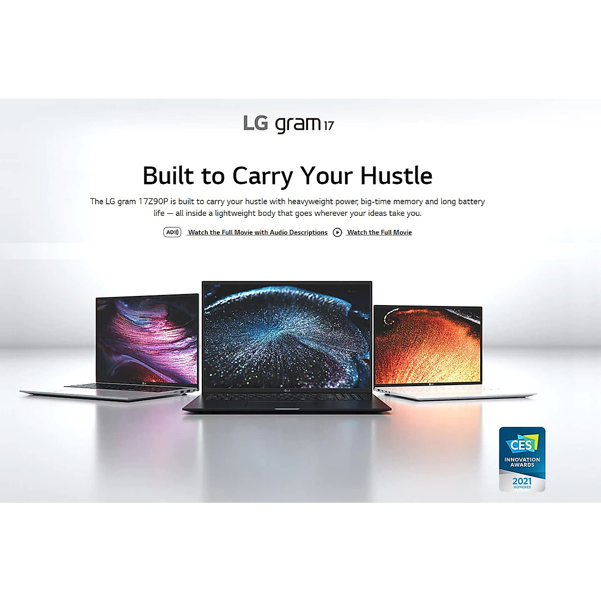 LG Gram 17 Ultra-Lightweight Laptop, 17" IPS WQXGA (2560 x 1600) 16:10 DCI-P3 99% Display, Intel Evo i7-1195G7, Wi-Fi 6, Webcam, 2X Thunderbolt4, 20 Long Battery Life (16GB 4266MHz RAM | 1TB PCIe SSD)