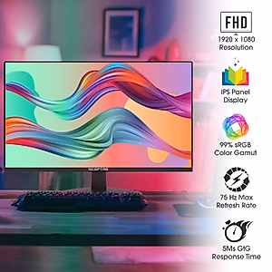 Sceptre IPS 27" LED Gaming Monitor 1920 x 1080p 75Hz 99% sRGB 320 Lux HDMI x2 VGA Build-in Speakers, FPS-RTS Machine Black (E278W-FPT series)