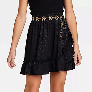 HIQUACC Metal Waist Chain Body Belly Belt Chains Jewelry Accessories for Women Girls (Leaf Gold-S)