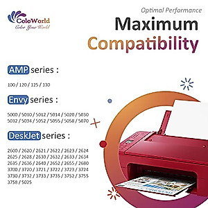 ColoWorld Remanufactured Ink Cartridge Replacement for HP 65XL 65 XL Work with Envy 5052 5055 5000 5012 5010 5020 5030 DeskJet 2600 2622 2652 3722 3755 3752 2640 2635 AMP 120 100 Printer (1 Black )