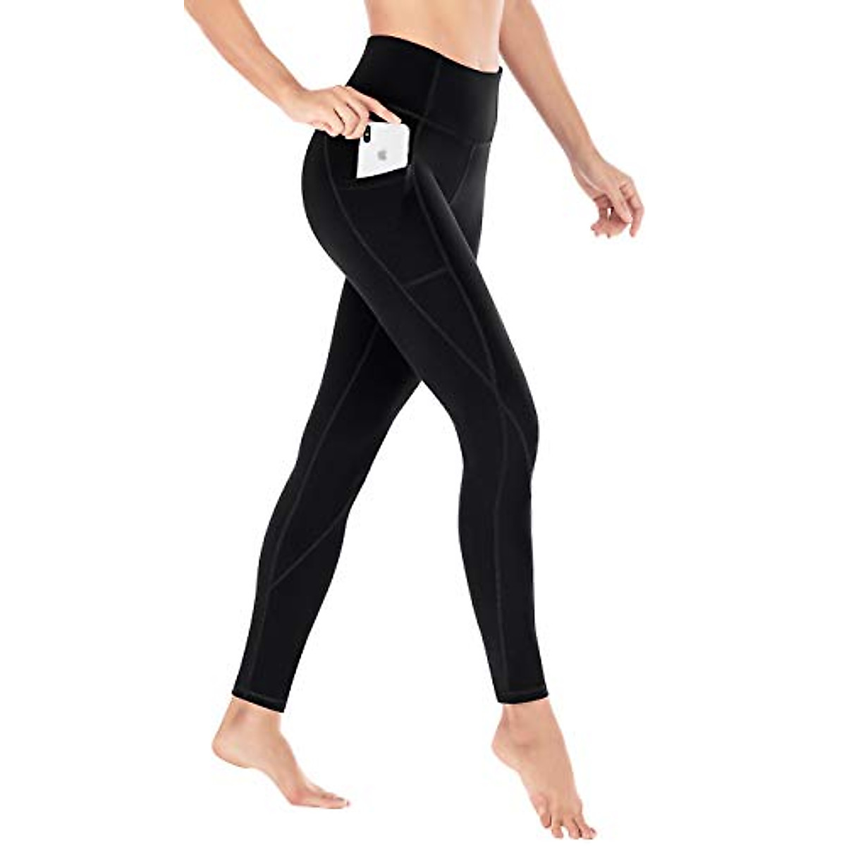 Heathyoga Women's Yoga Pants Leggings with Pockets for Women High Waist Yoga Pants with Pockets Workout Leggings Tights Black