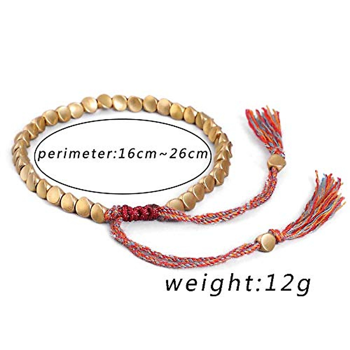 Tibetan copper beads bracelet for men and women, buddhist good luck bracelet