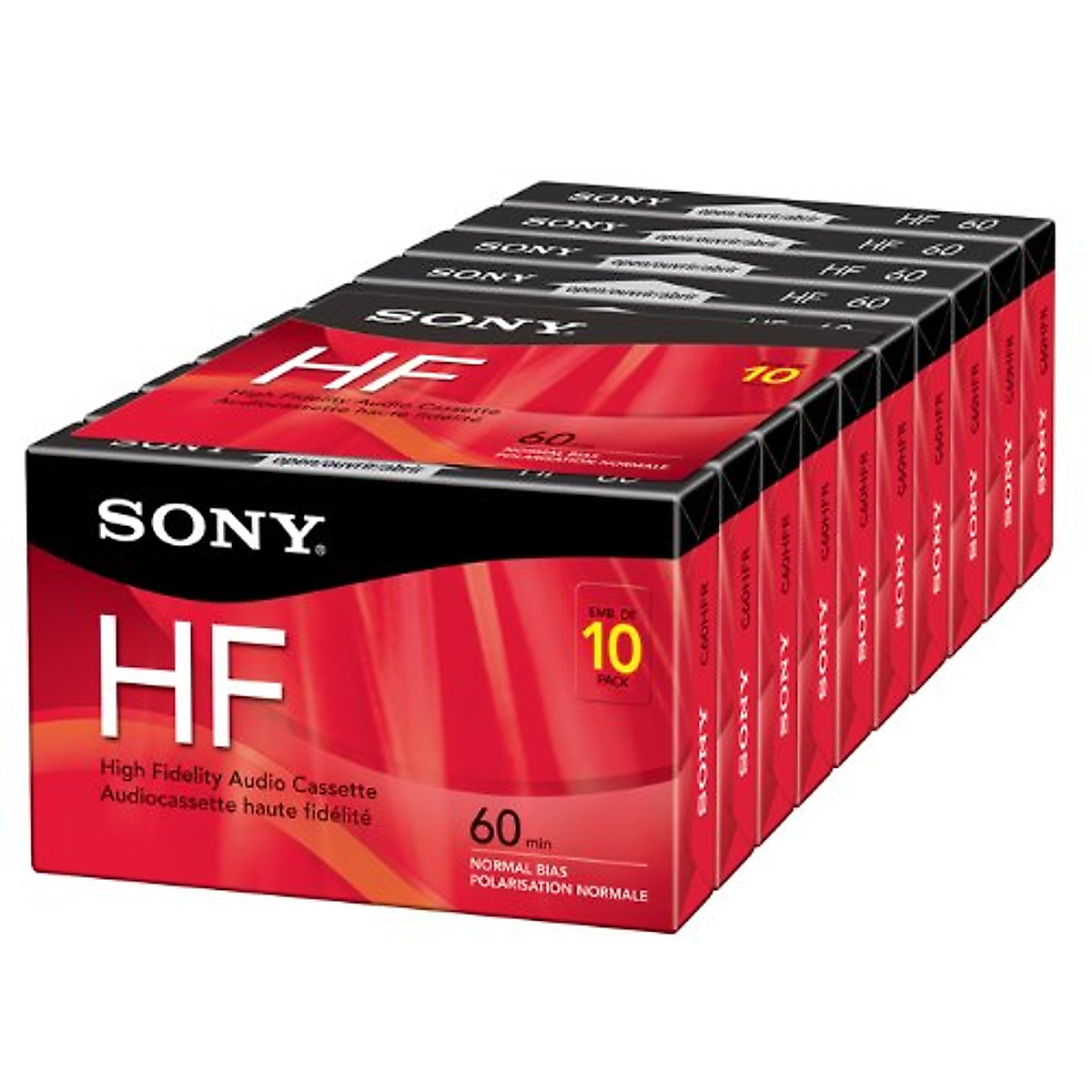 Sony 10C60HFL 60-Minute HF Cassette Recorders - 10 Brick