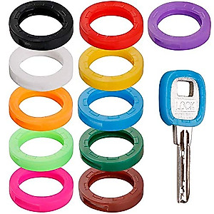 22PCS Key Caps Plastic Key Identifier Covers Tags Coding Rings in 11 Assorted Colors