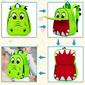 AGSDON Toddler Backpack Leash, 9.5" Safety Harness Dinosaur Bag - Removable Tether