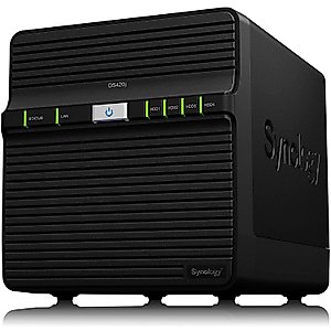 Synology DS420j 4-Bay Diskstation NAS (Realtek RTD1296 1GB RAM 1xRJ-45 1GbE LAN Port), Bundle with 4 x 8TB WD RED Plus HDD (WD80EFZZ - 68BTXN0)