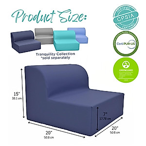 Children's Factory Library Lounger, Flexible Seating Classroom Furniture, Comfy Kids Chairs, Navy, Single Lounger