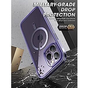 SUPCASE Unicorn Beetle Edge Mag Case for iPhone 14 Pro Max 6.7", Compatible with MagSafe Slim Frame Clear Protective Case with Built-in Screen Protector (Mauve)