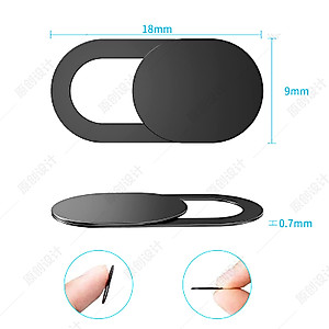 InnoUS Webcam Cover Slide, 6-Pack Ultra-Thin Camera Blocker, Computer Camera Cover Slide, Laptop Camera Cover Slide, Camera Blocker, Computer Camera Cover Slide| Privacy Blocker, Privacy Cover, Blcak