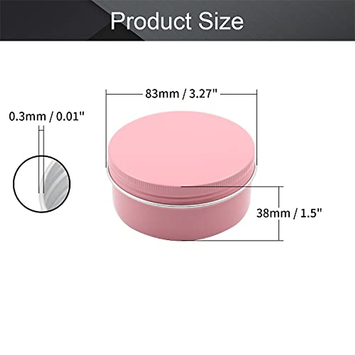 Othmro 6pcs 5.1oz Metal Round Tins Aluminum Tin Cans Containers with Screw Lid, 83 * 38mm(DxH) Silver tin cans for Salve, Spices, Lip Balm, Tea or Candies 150ml