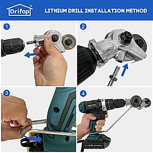 Drifop Upgraded Electric Drill Plate Cutter, Metal Nibbler Drill Attachment, Sheet Metal Cutter with Adapter, DIY Metal Drill Attachment for Cutting Iron, Whiteboard, Steel, Copper, Aluminum