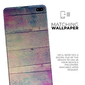 DesignSkinz Pink & Blue Grunge Wood Planks Protective Vinyl Decal Wrap Skin Cover Compatible with The Samsung Galaxy S20 (Screen Trim & Back Glass Skin)