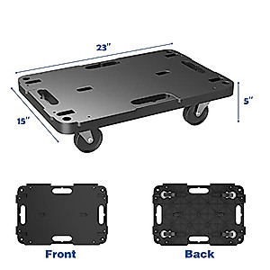 Goplus Moving Dolly, Heavy Duty Furniture Rolling Mover with 4 Wheels for Piano Heavy Items Appliance, Interlocking System, 500 lbs Weight Capacity, 23” x 15” (L x W) (1)