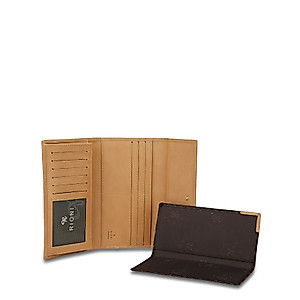 RIONI Signature - Checkbook Wallet (L7.3 x H4", Brown)