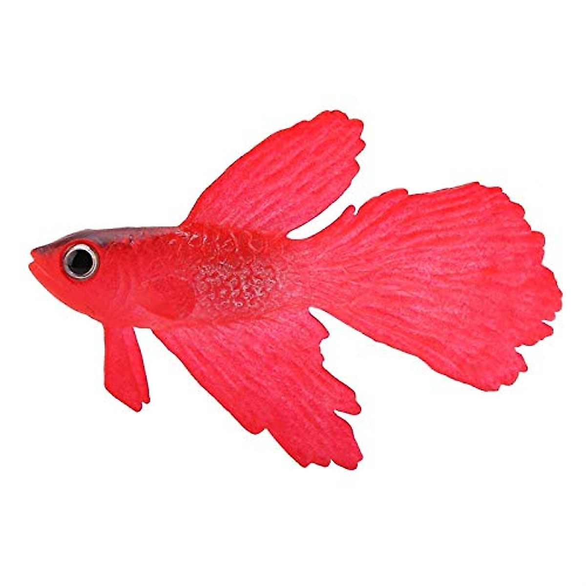 ViaGasaFamido Aquarium Fake Fish, Simulation Silicone Artificial Small Fish with Suction Cup for Fish Tank Ornament(Red Betta Fish)