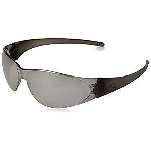 MCR Safety CK117 Checkmate Polycarbonate Silver Mirror Lens Safety Glasses with Non-Slip Bayonet Temple Sleeve