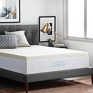 LUCID 3 Inch Ventilated Memory Foam Mattress Topper 3-Year Warranty - King