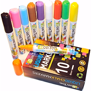 Liquid Colored Chalk Markers 10 Erasable Pen for Kids,Menu Board,Bar Chalkboard, Blackboard 6mm