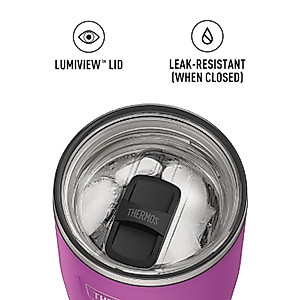 THERMOS ICON SERIES Stainless Steel Cold Tumbler with Slide Lock, 24 Ounce, Plum