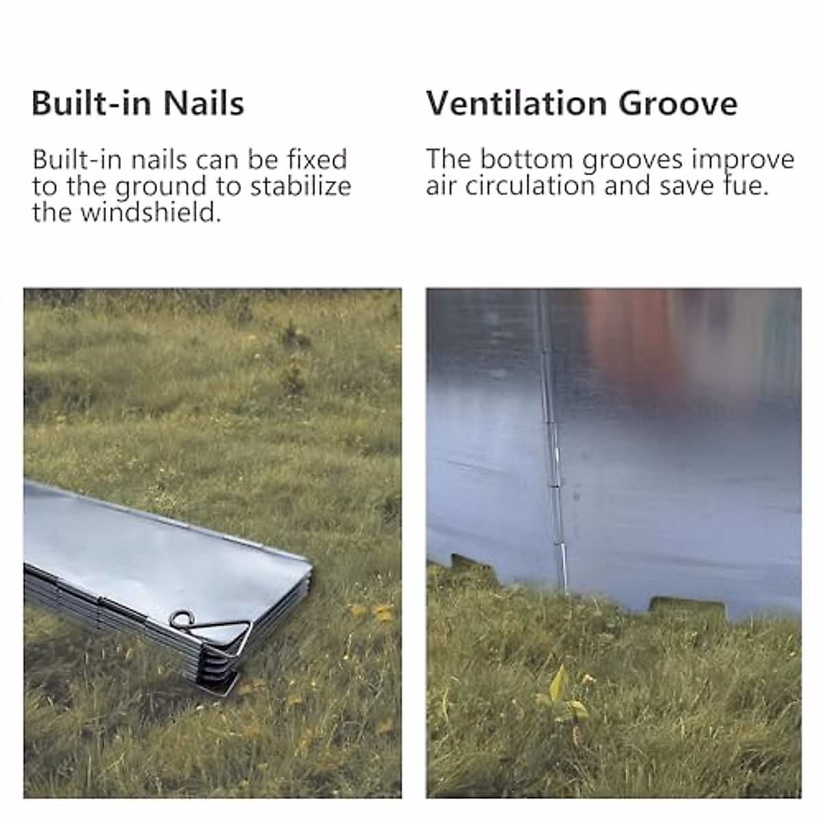 Folding Outdoor Stove Windshield, 10 Plates Aluminum Camp Stove Windscreen, Portable Gas Burner Windscreen for Camping, Hiking, RV Traveling