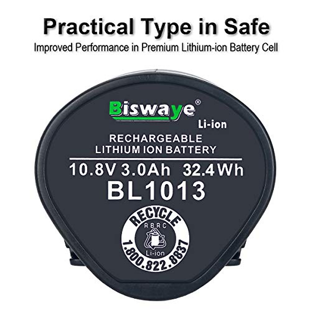 Biswaye 2Pack 3.0Ah 10.8V BL1014 Battery Replacement for Makita 10.8V-12V Max Lithium ion Battery BL1013 194550-6 194551-4 195332-9 CL100DW DF330D FD01ZW