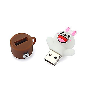 Novelty Happy Rabbit Bear Cup Shape Design 16GB USB 2.0 Flash Drive Cute Memory Stick Stitch Thumb Drive Data Storage Pendrive Cartoon Jump Drive Gift