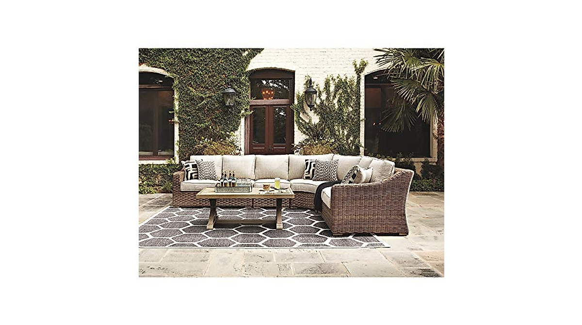 Beachcroft Farmhouse Outdoor Curved Corner Chair | Ashley
