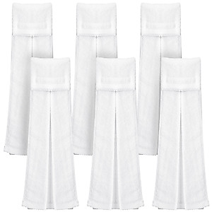 Moukeren 6 Pcs Football Towel Quarterback Football Field Towel Football Hand Towels Cotton Closed Loop Gym Towel with Hook and Loop Fastener for Football Sport Accessories (White)