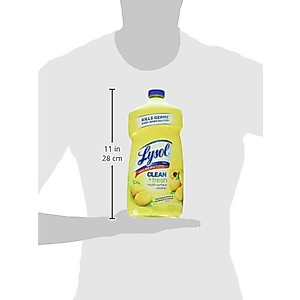 Lysol Multi-Surface Cleaner, Sanitizing and Disinfecting Pour, to Clean and Deodorize, Sparkling Lemon and Sunflower Essence, 40 Fl Oz