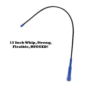 Ultimate Blue Custom Tuned Long-Range 15 - Inch Ducky Whip Antenna VHF/UHF (136/520Mhz) SMA-Female for BTECH, BaoFeng, and Rugged Handheld Radios RH5R and V3 (Does not fit R1) - #DB-5R