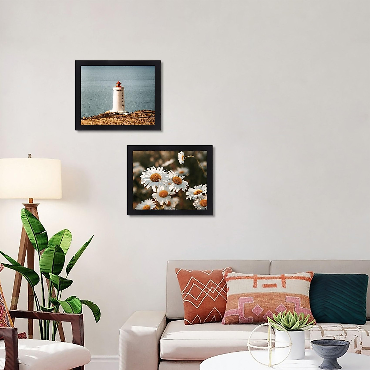 Golden State Art, 16x20 Picture Frame - Wide Molding - Wood Grain Rustic Style - Great for Displaying Pictures, Puzzle, Poster, Artwork (Black, 2 Pack)