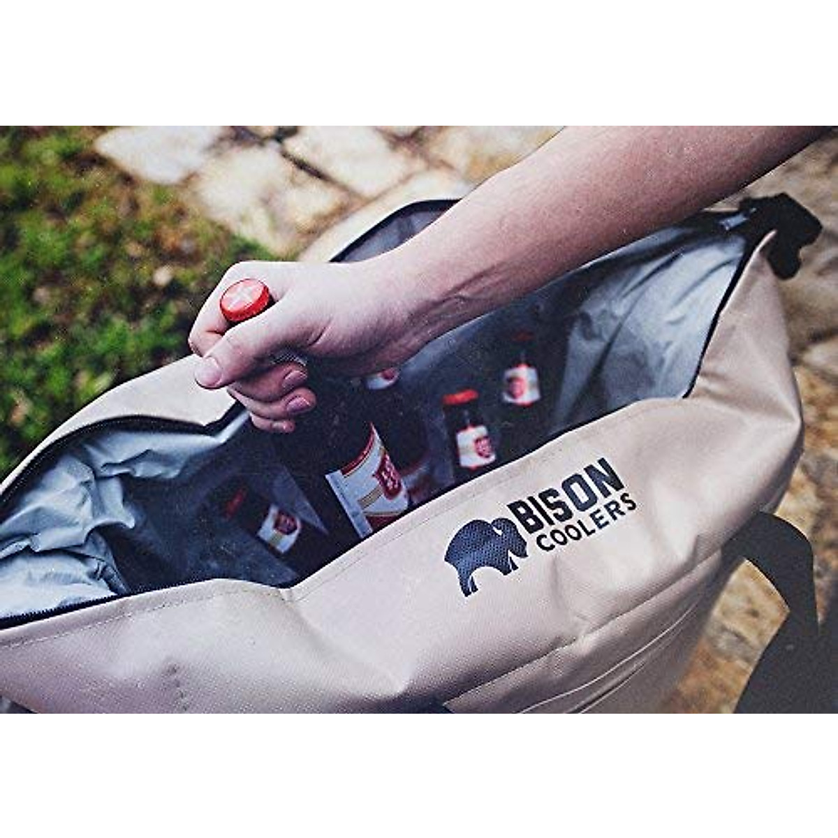 Bison Soft Cooler, Small Cooler Bag, Travel Cooler, Soft Sided Cooler Bag, Camping Coolers, Insulated Cooler, Soft Cooler Bag, Travel Cooler for Car, Bag Cooler (12-Can, Blue)