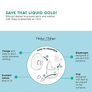 Wearable Breast Pump Accessories Replacement Parts Flange 24mm, 2 Duckbill Valves, Silicone Diaphragm, Milk Collector Cup Compatible with MOMMED, Mumgaroo, Besrey S21