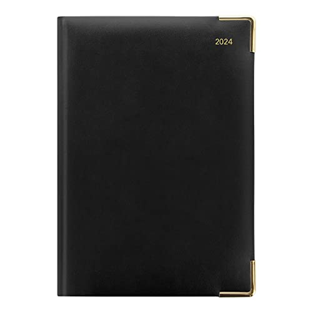 Letts of London Classic Weekly Planner, 12 Months, January to December, 2024, Appointments, Gold Corners, A5 Size, 8.25" x 5.875", Black (C32XBK-24)